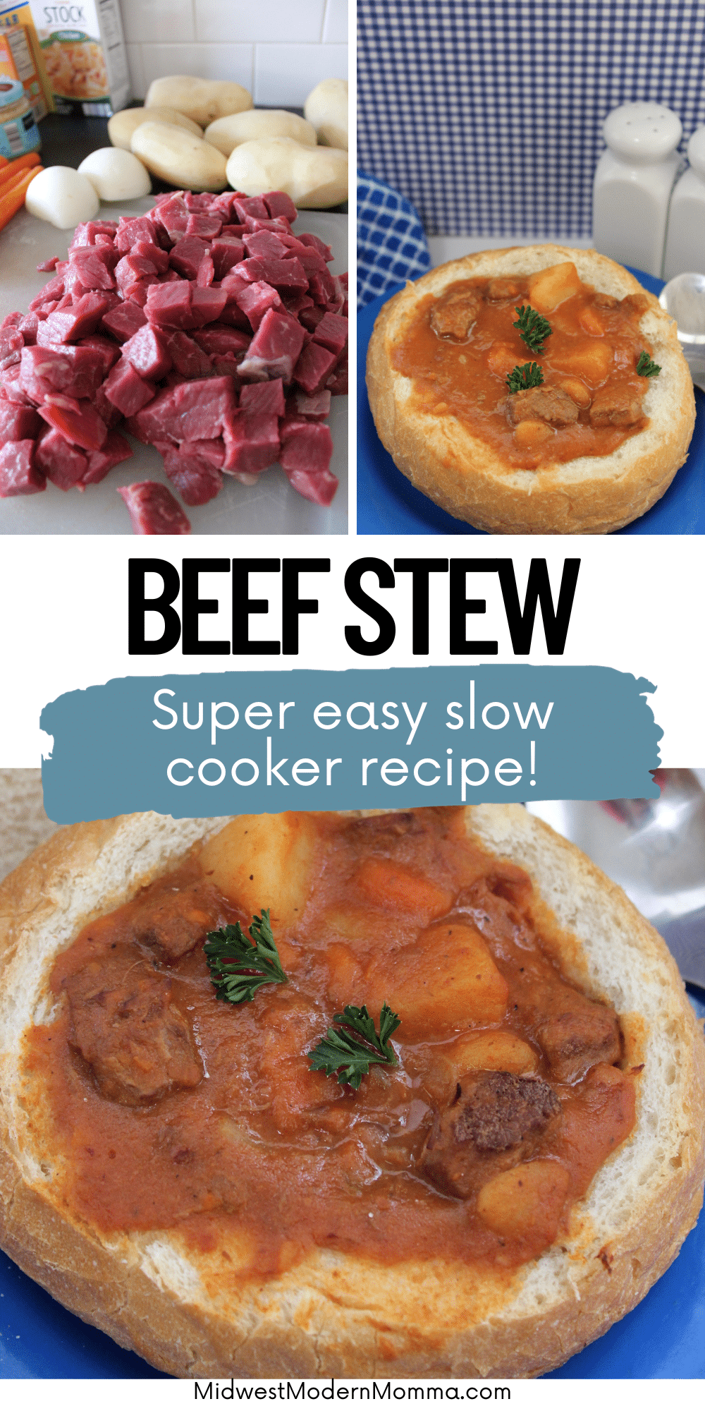 Easy Slow Cooker Beef Stew Without Wine - Midwest Modern Momma
